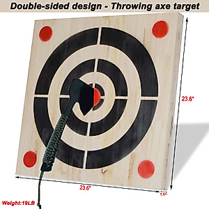 Heavy Wooden Axe Throwing Target & Knife Throwing Target with Handles