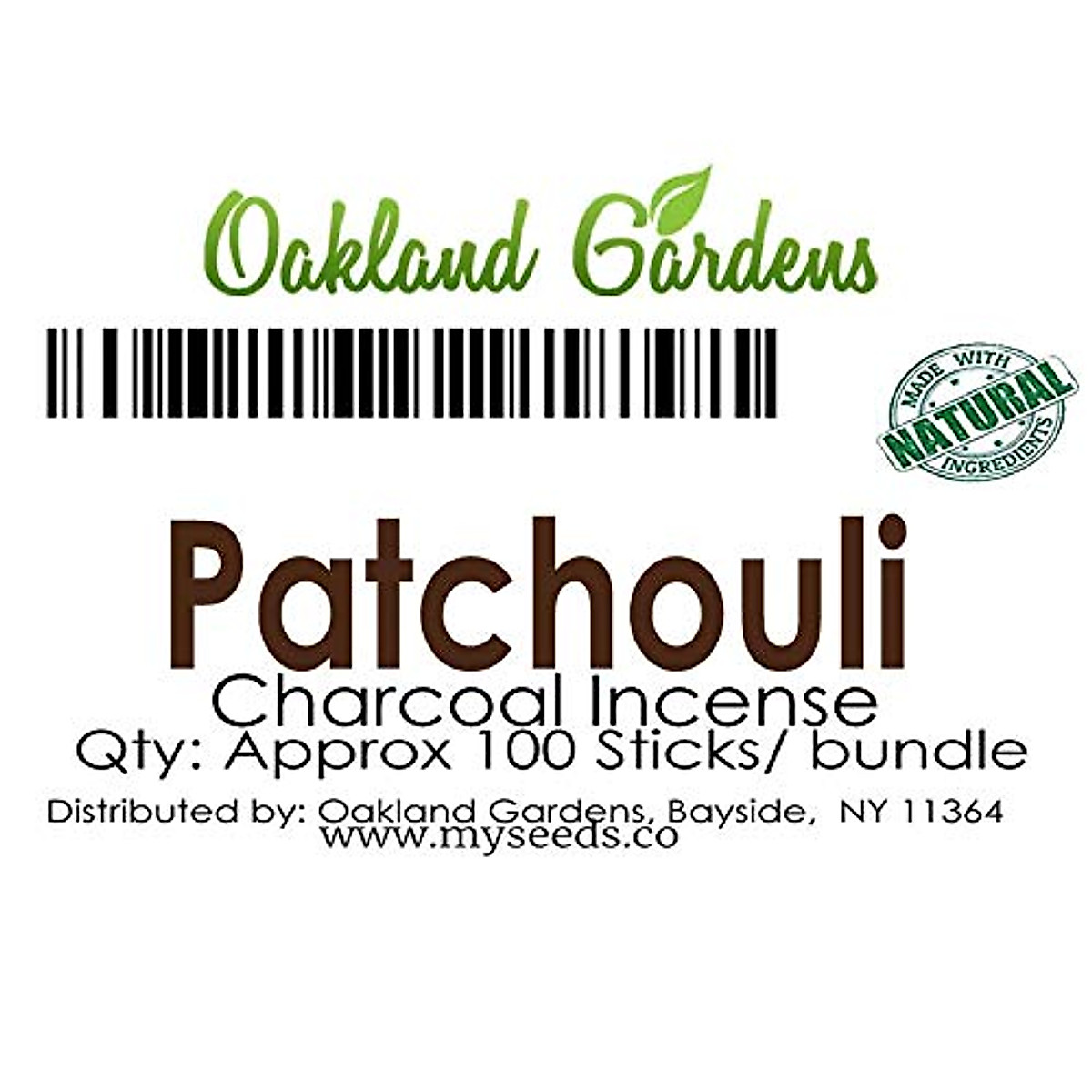 Patchouli Incense - Overall Earthy, Dark-Cold, Slightly Sweet. Musky Incense of Choice for Years - Premium Choice Incense by Oakland Gardens (Patchouli (100 Sticks))