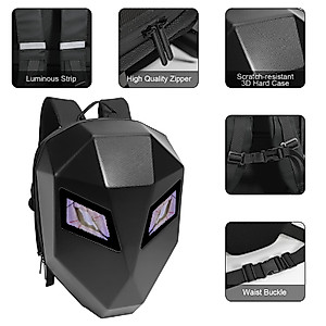 Ruconla LED Backpack, Laptop Bag Motorcycle Riding Backpack Hard Shell Travel Bag LED Motorbike Luggage Bags, High-Capacity Helmet Waterproof Backpack Laptop Bag With Programmable Screen