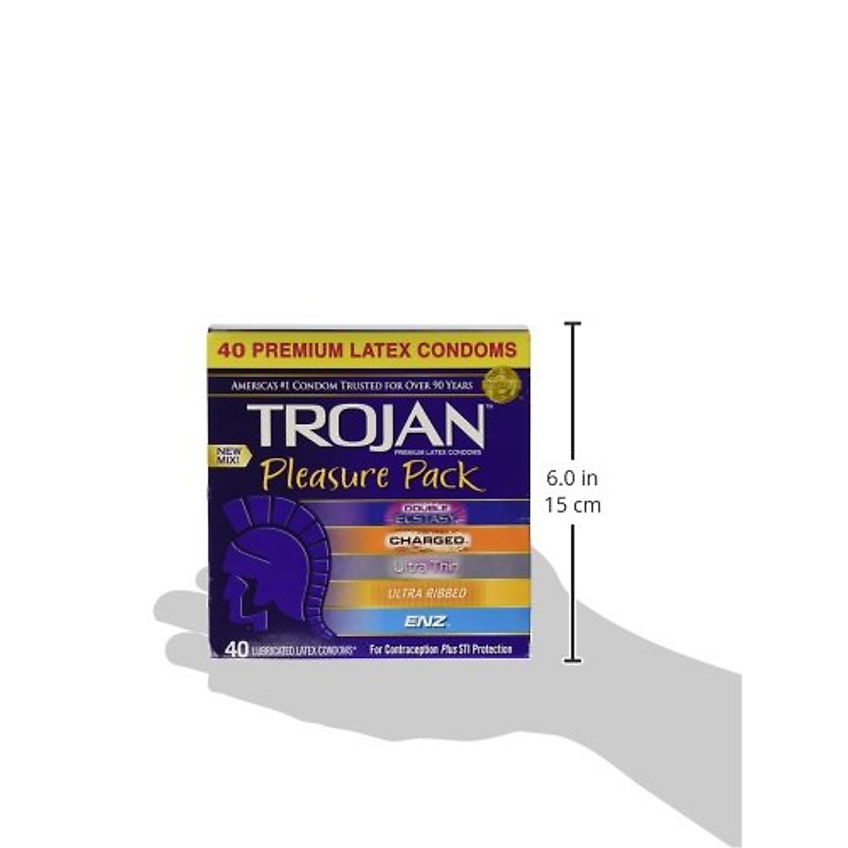 Trojan Pleasure Pack Premium Lubricated Latex Condoms, 40 Count
