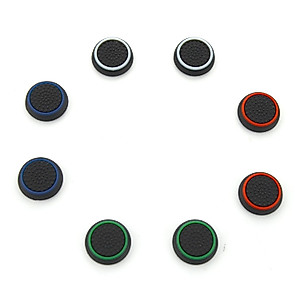 4 Pair / 8 Pcs Replacement Silicone Thumb Grip Stick Analog Joystick Cap Cover for Ps3 / Ps4 / Ps5 / Xbox 360 / Xbox One/Game Controllers Black