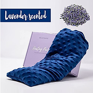 Lavender Scented Microwave Heating Pad for Neck and Shoulders- Weighted Cordless Heating Pad Great Relaxation Gift for Mom, Dad, Women, Men- Aromatherapy Lavender Heating Pad For Hot And Cold Compress