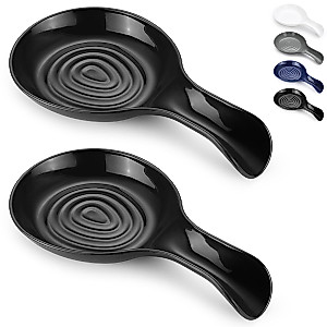 Kyraton Spoon Rest 2 Pack, Plastic Spoon Holder For Kitchen Counter, Kitchen Utensil Rack For Spoons, Tongs, Spatulas, Spoon Rack For Hob, Dishwasher Safe