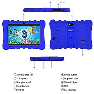 Justethan Android Tablet, 7 Inch Edition Tablets, 2+32GB, Android 9.0, WiFi, Dual Camera, Parental Control, Preloaded Learning & Training Apps, Games with Proof Case(Blue)…