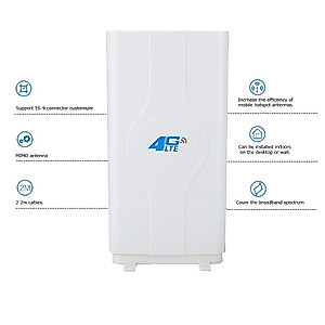 Blazing Fast Indoor 4G LTE 88DBi High Gain Plate Antenna 800MHz to 2600MHz Support TS-9 Connector Customizer Installed Indoors on The Desktop or Wall. (SMA)