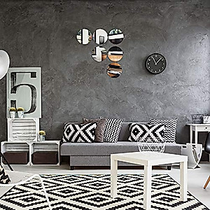 Aneco 6 Pack Acrylic Round Mirrors Non Glass Round Mirror Plate Self Adhesive Mirror Stickers for Home Wall Decor or Wedding Table Centerpiece, 6 Inches, (Thickness 2 mm)