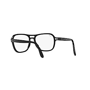Ray-Ban RX4356V Stateside Square Prescription Eyewear Frames, Black/Demo Lens, 58 mm