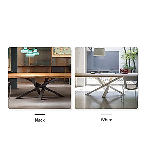 SUSUO 6.5ft x 31.5 inch Rectangle Solid Wood Dining Table Modern Dining Table Leisure Coffee Table in Modern White, Stylish Kitchen Dining Room Office Room Furniture