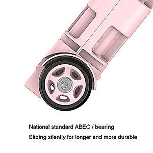 KOHARA Carts,Shopping Cart Shopping Trolley Foldable Utility Cart Collapsible Shopping Cart with Telescoping Handle for Shopping Luggage Office Utility Cart/Pink/16.1 * 15 * 16.1 Inches