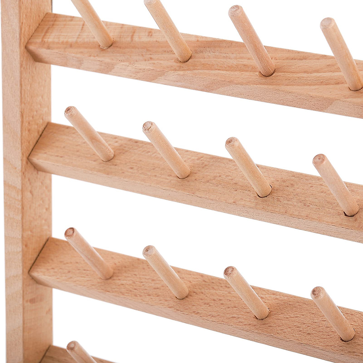 Tosnail 2 Pack 48 Spools Wooden Thread Holder, Large Thread Racks, Wall Mount Thread Storage Organizer for Sewing, Braiding and Embroidery