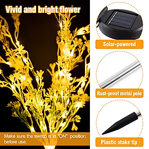 4 Pcs Solar Canola Flowers Lights- 30" Solar Garden Lights Outdoor Decorative Flowers Stake Lights Warm White LED Night Light for Garden Patio Yard Lawn Porch Walkway Spring Landscape Decoration
