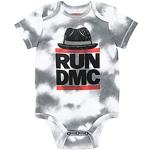RUN--DMC Hip Hop Newborn Baby Boys 3 Pack Bodysuits Black/White/Gray 6-9 Months
