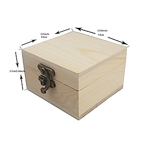 LONMAIX Wooden Box for Your Gift Jewelry Watch Unfinished Wood Box (Wooden)