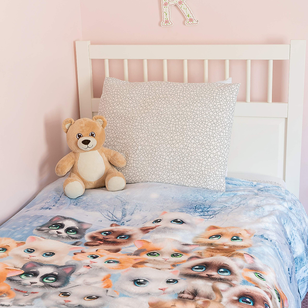 Cat Throw Blanket, Adorable Extra-Large Kitty Cat Blanket for Adults, Kids, Boys, Girls, and Kittens, Fleece Cat Blanket (50in x 60in) Warm, Cozy, and Plush Throw for Bed, Couch, and Sofa