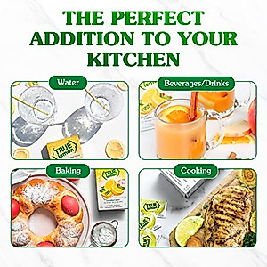 TRUE LEMON Water Enhancer, Bulk Dispenser, 100 Count (Pack of 1), 0 Calorie Drink Mix Packets For Water, Sugar Free Lemon Flavoring Powder Packets