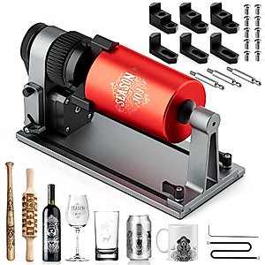 Woxcker ARot8 Rotary Roller, 4 in 1 Multi-Function Chuck Rotary Roller, Adjustable Jaw Chuck Rotary for Engraving Cylindrical Objects, Tumbler, Baseball Bat, Ring, Compatible with Most Engraver