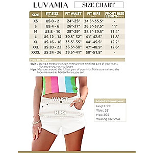 luvamia Jean Shorts Womens Mid Rise Causal Ripped Jean Shorts for Women White Jean Shorts High Waisted Jean Shorts Brilliant White Size Medium Fits Size 8 / Size 10