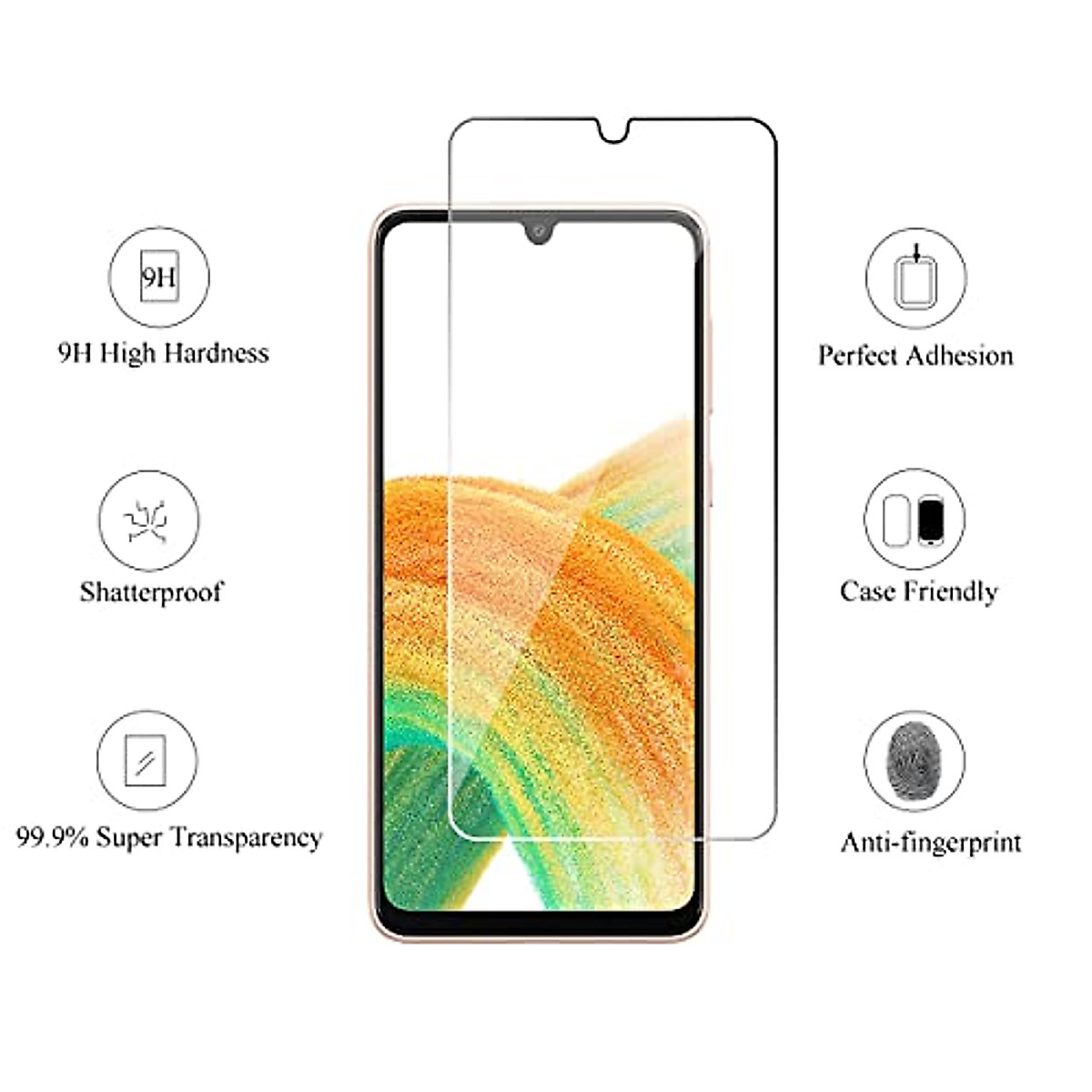 Ailun Screen Protector for Galaxy A14 5G/A13 5G/A12 4G 5G/A12 Nacho/A32 5G/A42/A02/A02S/A03/A03S/A03core/M12 3Pack Tempered Glass Japanese Glass Ultra Clear Anti-Scratch Case Friendly