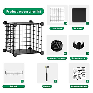 Kiivoena Wire Cube Storage Organizer, 12 Cubes Converted into 14 Cubes, Sturdy Metal Grids Storage Shelf Closet Shelving Units and Storage, Shelves for Bedroom LIvingroom Office