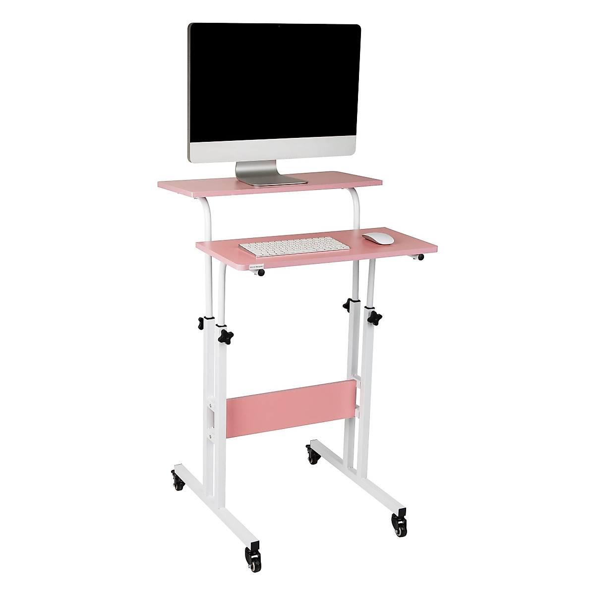 Mind Reader Standing Desk, 15" L x 22" W x 39" H, Pink