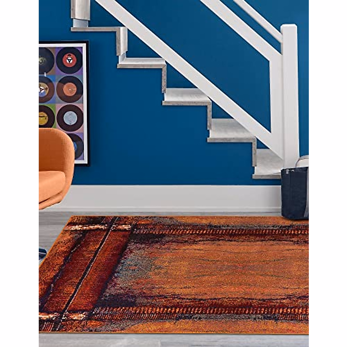 Rugs.com Hyacinth Collection Rug – 5' x 8' Orange Medium Rug Perfect for Bedrooms, Dining Rooms, Living Rooms, 5 x 8 Feet