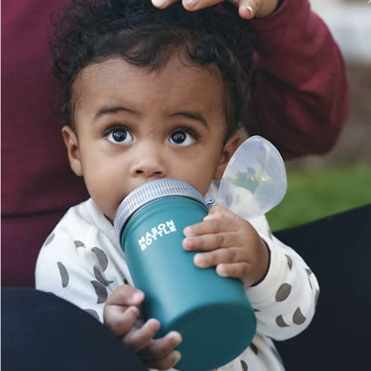 Mason Bottle Stainless Steel Mason Bottle Straw Cup, Light-Weight, Single-Wall - Includes 1 Stainless Steel Mason Jar, 1 Ring & Cap, 1 Straw Top (Green)