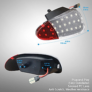 NDRUSH LED Door Panel Courtesy Light Door Interior Light Step Lights Assembly Replacement Compatible with 1997-2003 Ford F150 1997-1999 F250