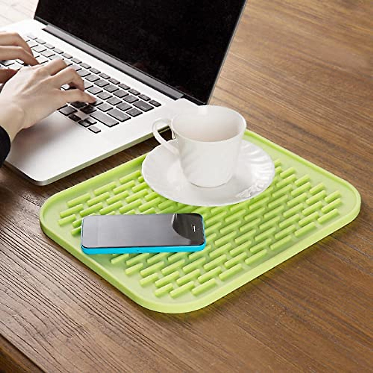 4 PCS Silicone Non-slip Mat Heat Resistant Table Placemat Kitchen Sink Dishes Cup Dry Coaster