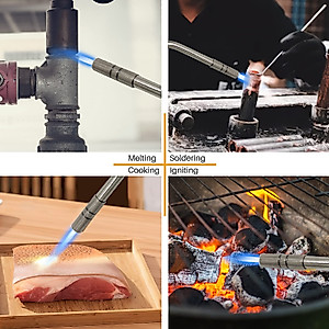 Propane Torch Head, Trigger Start Propane Gas Torch Kit with Self Ignition & Adjustable Knob, Pencil Flame Welding Torch Fuel by Propane Gas（CSA Certified)