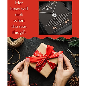 LOTUS-A Mom To Be Gift - Baby Feet Pendant Necklace with a Message Card Pregnancy Present for First Time Moms Expecting Women Pregnant Wife Sister Daughter Valentine's Mother's Day Christmas Birthday