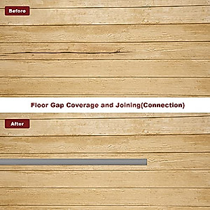 9.84 Feet Floor Transition Strip Waterproof Self Adhesive Transition Profile Flooring Cover Strips Vinyl Floor Edge Trim Floor Joining Strip Floor Bar Flat Divider Strip(Gray)