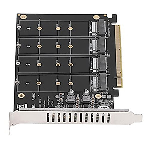 M.2 NVME SSD to PCIE X16 Adapter, DC Power Chip PCIE X16 Expansion Card PCB Material with Screws for Computer