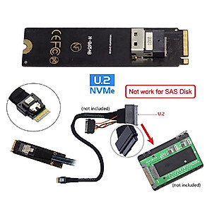 Cablecc NGFF M-Key NVME to U.2 U2 Kit SFF-8639 to SFF-8654 Slimline SAS PCIe SSD Adapter for Mainboard