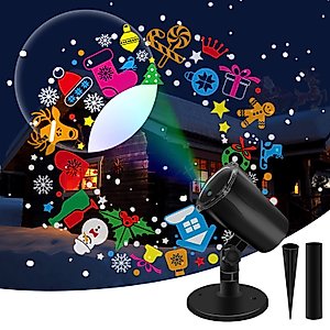 Christmas Projector Lights Outdoor Remote Controlled, Upgraded Rotating LED Lighting Projector Landscape Waterproof for Garden Patio Indoor Home Wedding Party Holiday Decorations