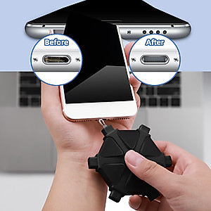 iPhone Cleaning Kit iPhone Cleaner,Charging Port Cleaning Multi-Tool,Phone Repair & Restore Lightning Port Cleaning Tool,Cell Phone Cleaner for iPhone,iPad,Speakers Earbuds, Cable,USB C Port AirPods