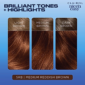 Clairol Nice'n Easy Permanent Hair Dye, 5RB Medium Reddish Brown Hair Color, Pack of 1