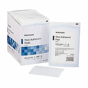 McKesson Non-Adherent Dressing Pads, Sterile, Nylon/Polyester, 3 in x 4 in, 100 Count, 1 Pack