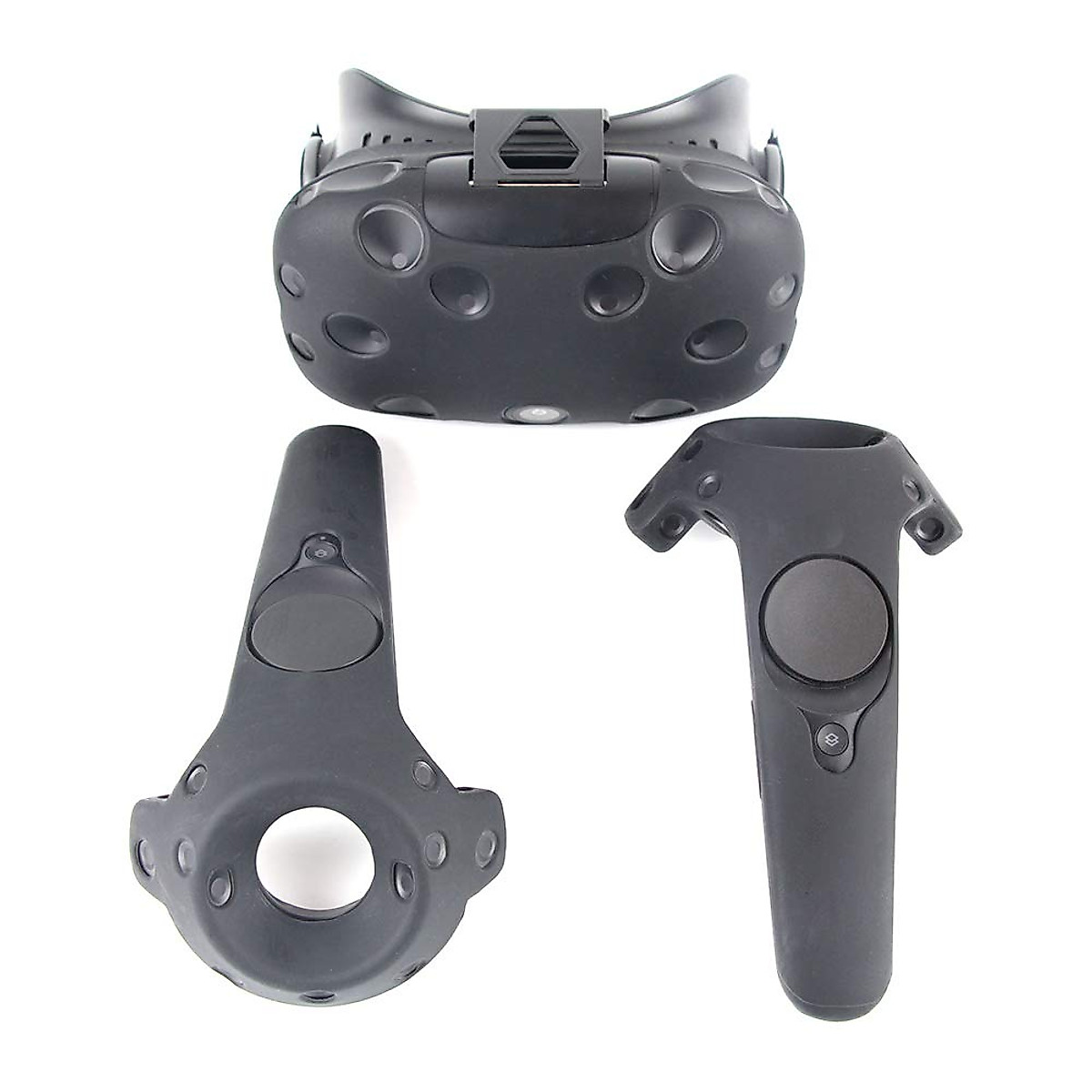Meijunter VR Protective Silicone Case for HTC Vive Controller/Headset - Soft-Touch Handle Cover Accessories (Black)