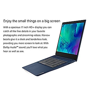 2021 Newest Lenovo IdeaPad 3 Laptop, 17.3" HD+ Display, Intel Core i5-1035G1 Processor (Beats i7-8565U), 20GB DDR4 RAM, 512GB PCIe SSD, HDMI, Bluetooth, Wi-Fi, Webcam, Windows 10, Blue