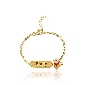 Disney Winnie the Pooh Personalized Bracelet 5" + 1" - Sterling Silver Nameplate Bracelet - Winnie the Pooh Gifts - Officially Licensed