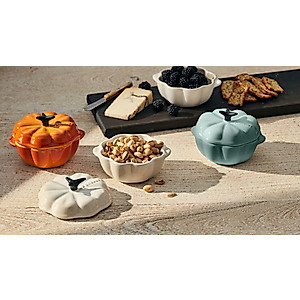 Le Creuset Stoneware Figural Pumpkin Petite Cocotte, 12oz, Sea Salt