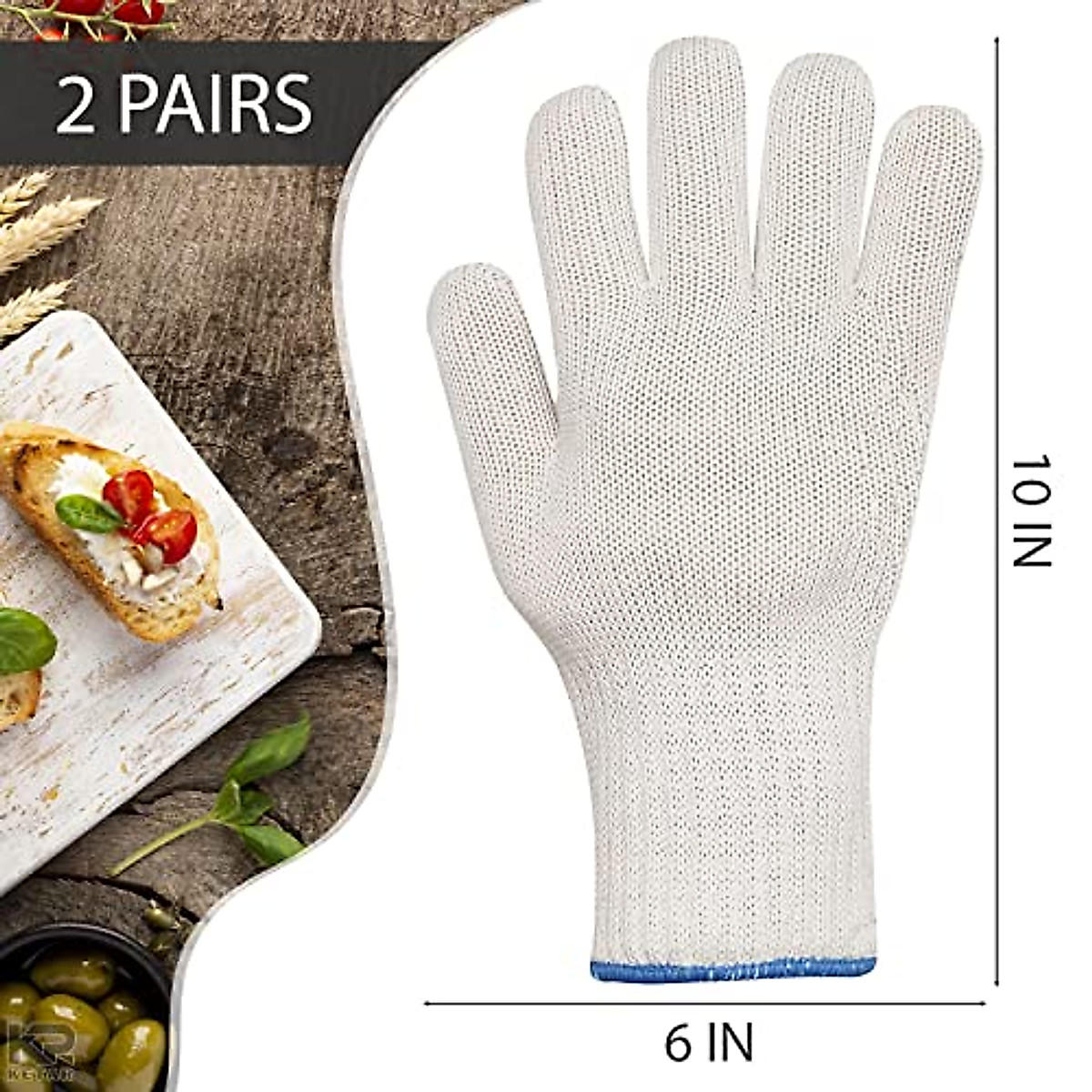 White Gloves for Handling Hot Food - 2Pair Pot Holders for Kitchen Heat Resistant Cooking Gloves for Cooking Heat Resistant Oven Mitts and Pot Holders Sets- Grilling Gloves Outdoor Kitchen Accessories