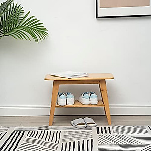 WILK Bamboo Shoe Rack for Entryway, Shoe & Entryway Bench, 2-Tier Shoe Cabinet