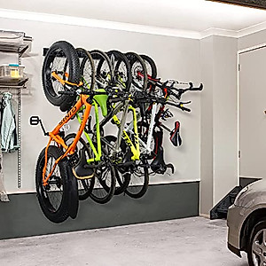 Ultrawall Stainless Steel Bike Storage Rack,6 Bike Storage Hanger Wall Mount for Home & Garage Holds Up to 300lbs, Black