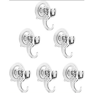 Suction Cup Hooks 2 Pack 4 Pack, Clear Heavy Duty Suction Cup, Waterproof Shower Hooks, Heavy Duty Vacuum Suction Hanger for Wreaths, Shower, Window, Kitchen, Tile, Glass Door (4), PK0222