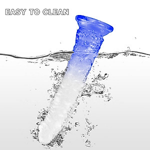 7.7 Inch Realistic Dildo, Clear Silicone Blue G-Spot Stimulation Adult Toy, Soft Jelly with Strong Suction Cup, Giant Anal Toy, Suitable for Women/Men/Gay