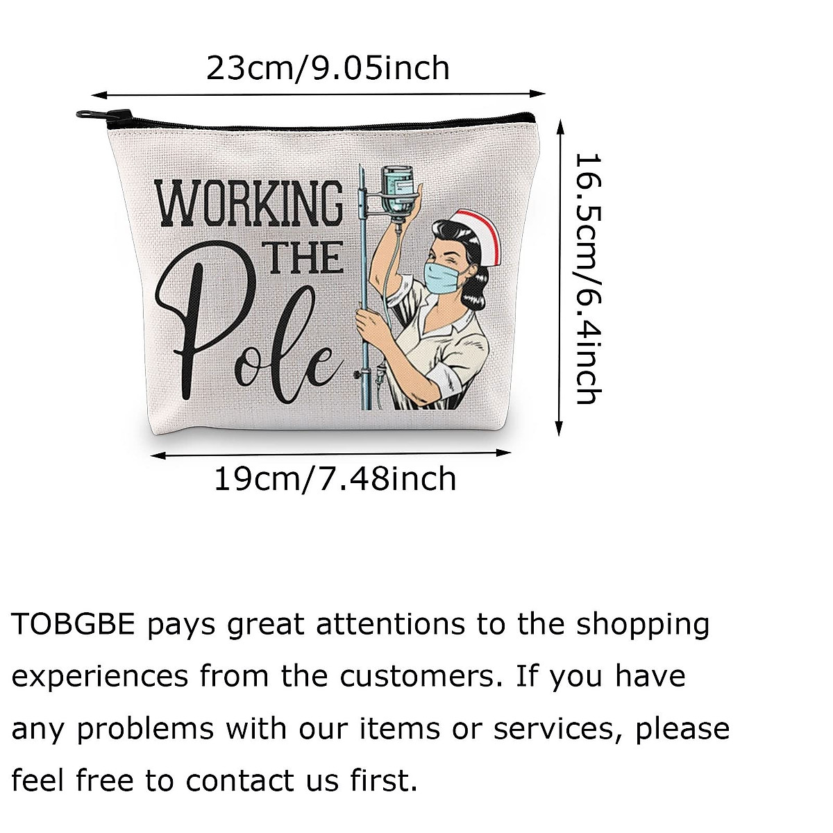 TOBGBE ER Nurse Gift Emergency Room Zipper Bag ICU Nurse Gift Appreciation Makeup Bag Nurse Graduation Gift (Working The Pole)