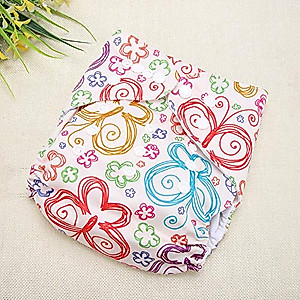 Baby Cloth Diapers, Reusable Infant Swim Diaper Washable Cloth Hook Loop Operating Size Adjustable for Baby Girls and Boys (BL001)