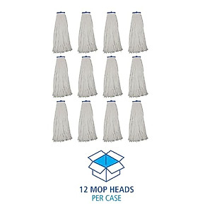 Boardwalk BWK732R 32 oz. Economical Lie-Flat Rayon Fiber Mop Head - White (12/Carton)