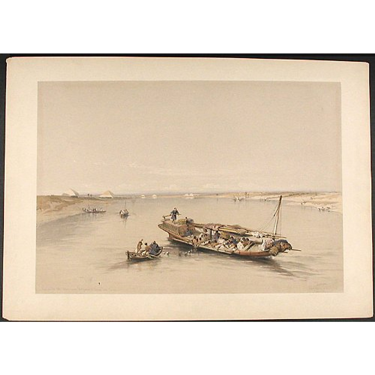 View of the Nile Looking Towards the Pyramids of Dashour and Saccara